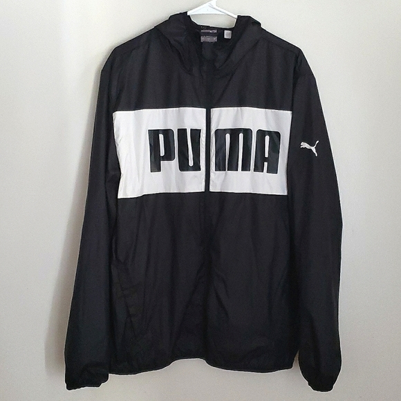 Puma | Jackets & Coats | Puma Zip Up Windbreaker With Hood | Poshmark